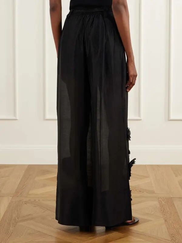 Aje Cloudscape Flower-appliqué Wide-leg Pants