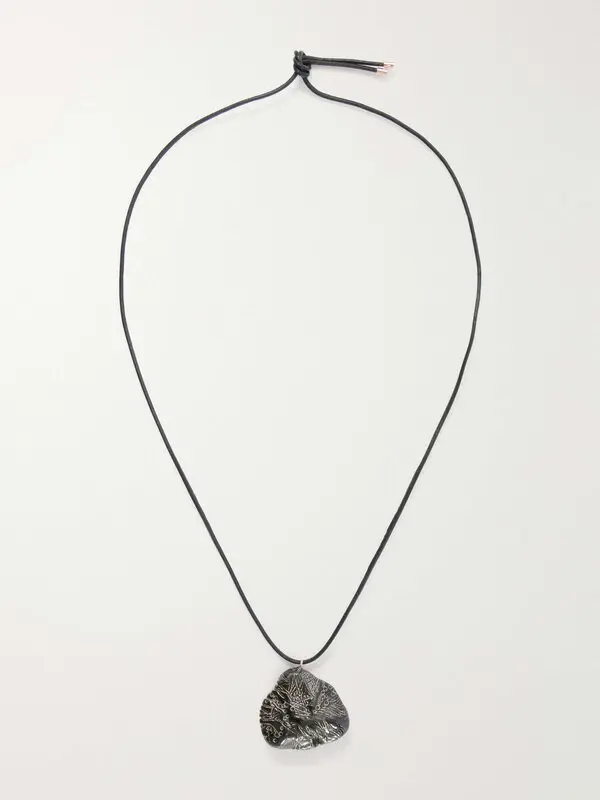 Gabriela Hearst Ceramic Pendant Cord Necklace - Black