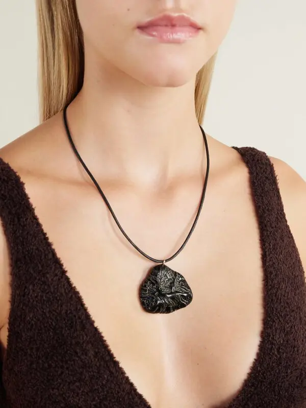 Gabriela Hearst Ceramic Pendant Cord Necklace