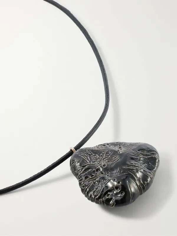 Gabriela Hearst Ceramic Pendant Cord Necklace