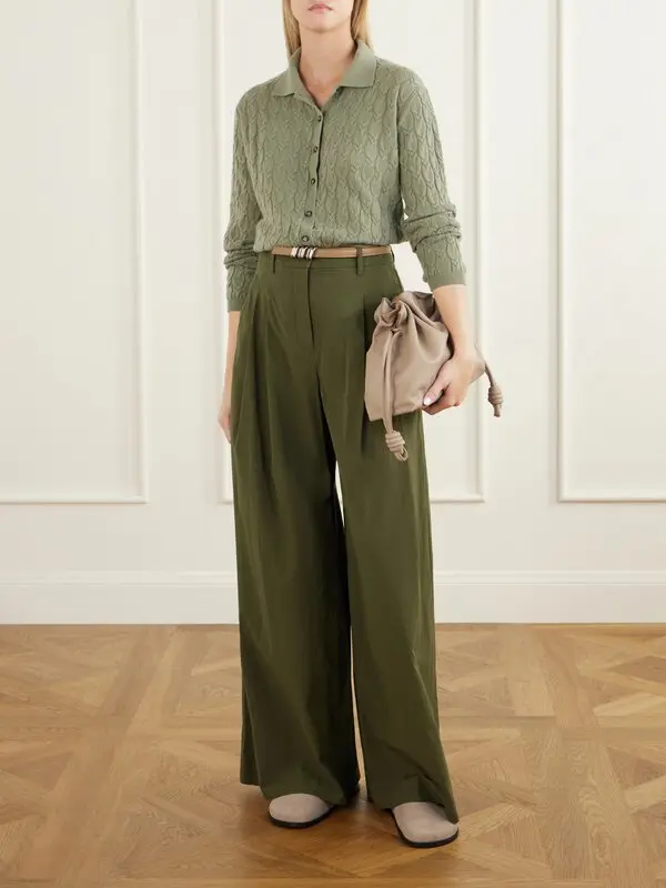 ALLUDE Cable-knit Cashmere Cardigan