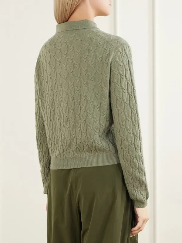 ALLUDE Cable-knit Cashmere Cardigan