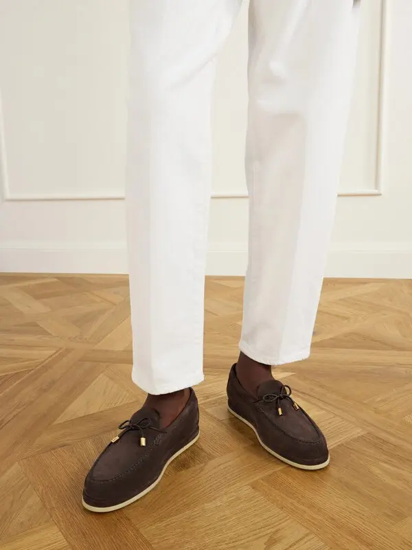 TOD'S Suede Shearling Lined Loafers - Brown