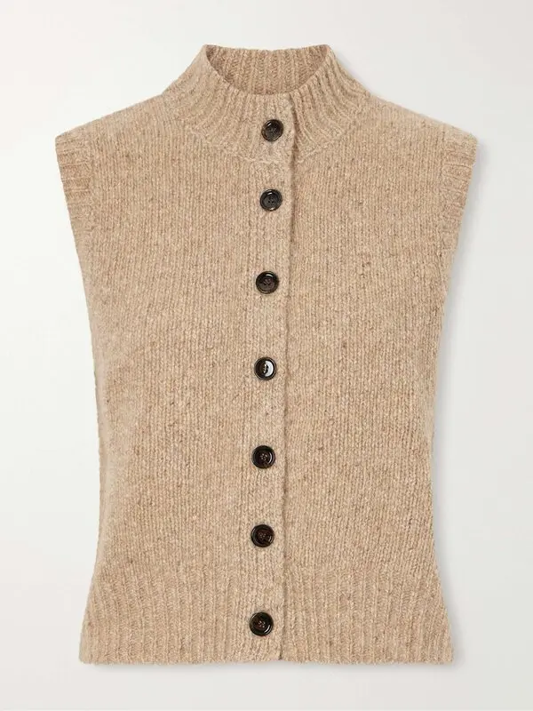 ALLUDE Button-down Cashmere Vest