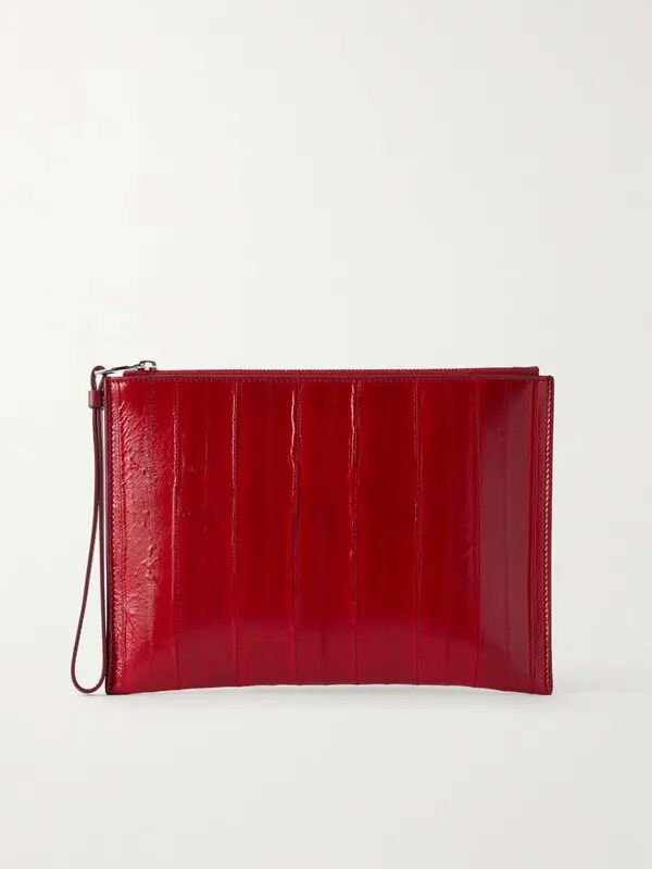 Proenza Schouler Leather Intarsia Leather-trimmed Suede Pouch