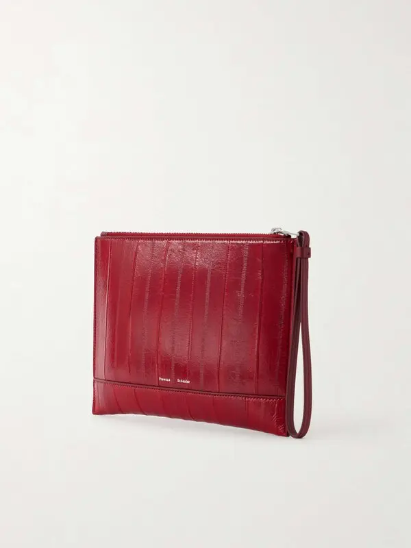 Proenza Schouler Leather Intarsia Leather-trimmed Suede Pouch