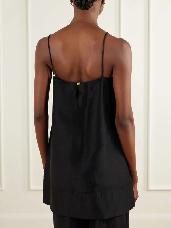 Aje Cloudscape Flower-appliqué Lyocell And Linen-blend Tank Top