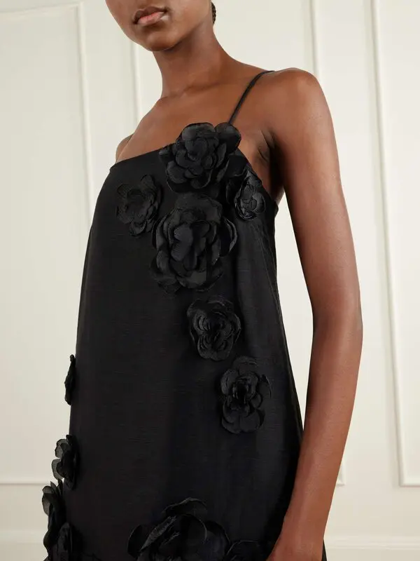 Aje Cloudscape Flower-appliqué Lyocell And Linen-blend Tank Top