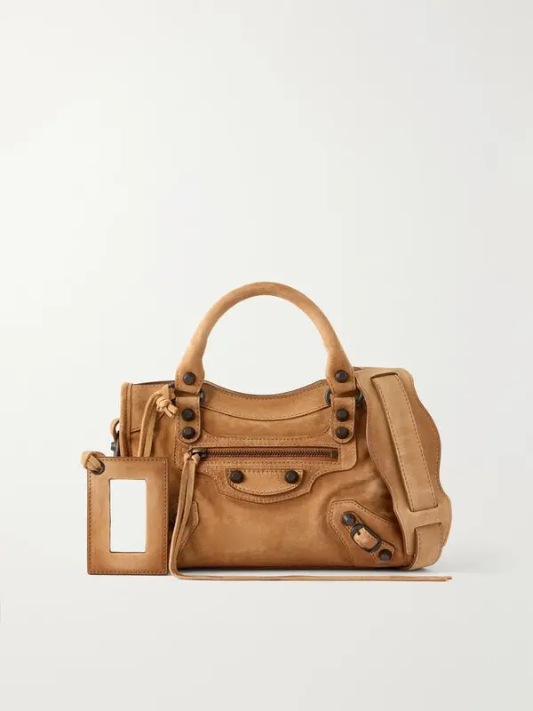 Balenciaga Le City Mini Suede Shoulder Bag