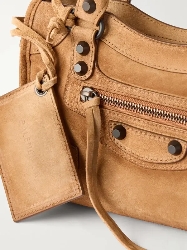 Balenciaga Le City Mini Suede Shoulder Bag