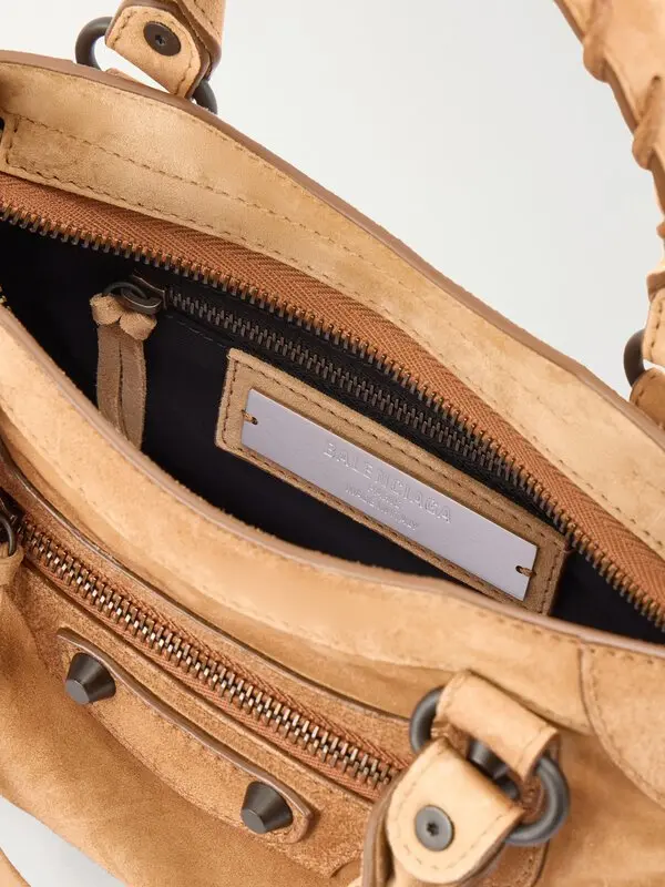 Balenciaga Le City Mini Suede Shoulder Bag