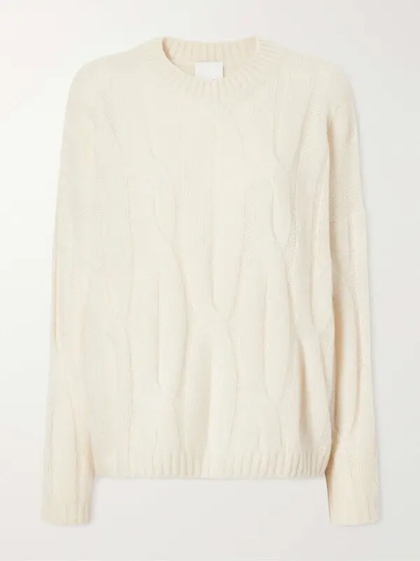ALLUDE Cable-knit Cashmere And Silk-blend Sweater