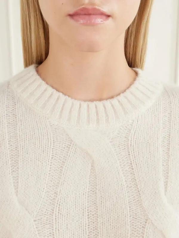 ALLUDE Cable-knit Cashmere And Silk-blend Sweater