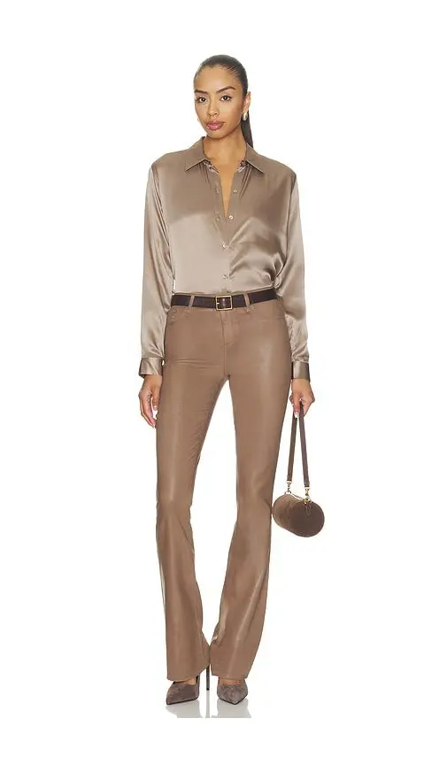 L'Agence Tyler Long Sleeve Blouse In Tan
