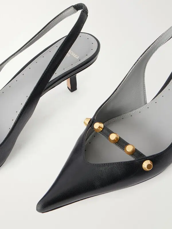 Balenciaga Studded Leather Pumps - Black