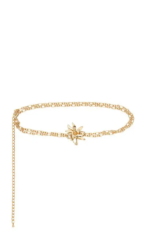 Ettika Floral Chain Belt In Metallic