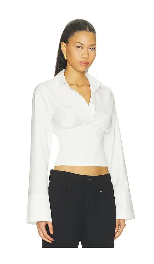 ALL THE WAYS Amika Fitted Button Up Top