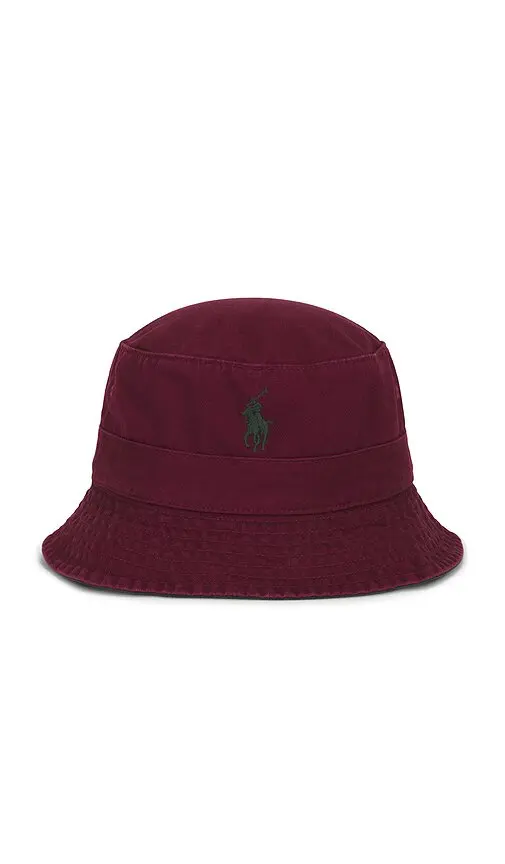 Polo Ralph Lauren Chino Loft Bucket Hat In Burgundy