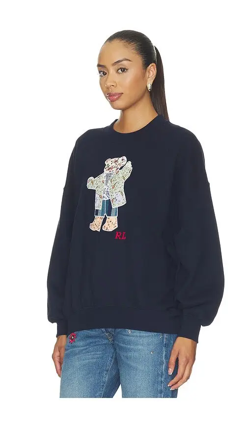 Polo Ralph Lauren Fleece Crew Neck Sweatshirt In Navy