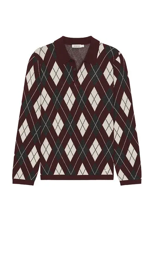Simkhai Callum Cashmere Argyle Polo In Multi
