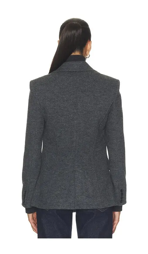 Simkhai Auden Knit Combo Blazer In Charcoal