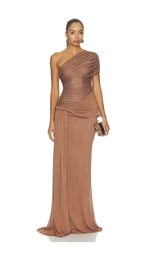 Misha Collection The Interwoven Dress In Brown