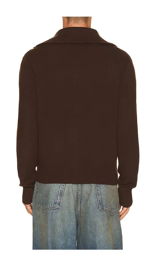 ENTIRE STUDIOS Knit Zip Up Jacket In Brown