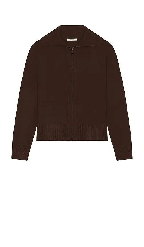 ENTIRE STUDIOS Knit Zip Up Jacket In Brown
