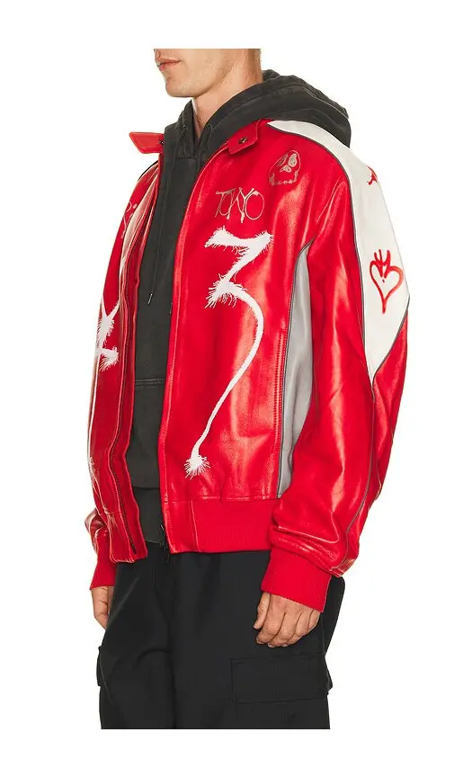 Y3 Gfx Leather Jacket