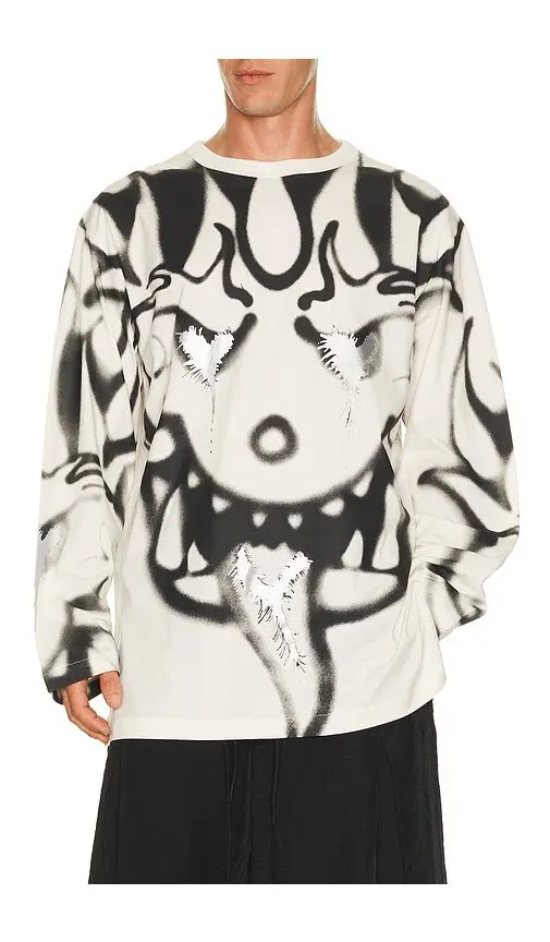 Y3 Aop Gfx Long Sleeve In White