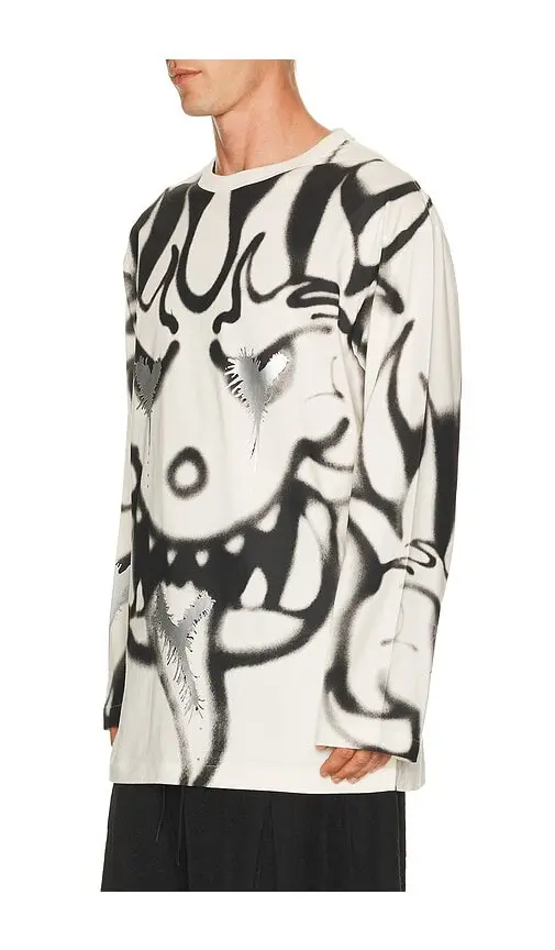 Y3 Aop Gfx Long Sleeve In White