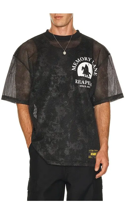 MEMORY LANE Camo Mesh Jersey Shirt - Black