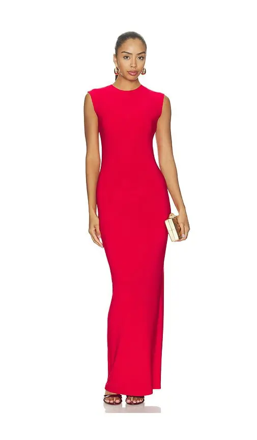 Norma Kamali Sleeveless Gown - Tiger Red