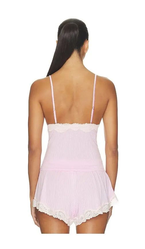 FLEUR DU MAL Butter Rib Cami Top In Pink