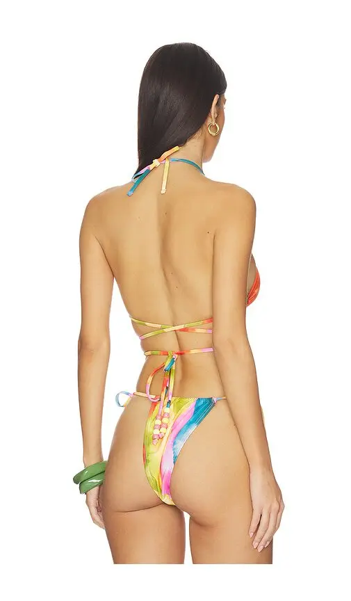 VILLA FRESCA Norah Triangle Bikini Top In Multi