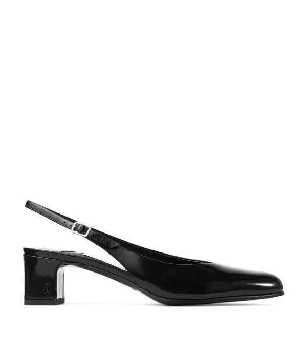 JIMMY CHOO Eyla 45 Leather Slingback Pumps