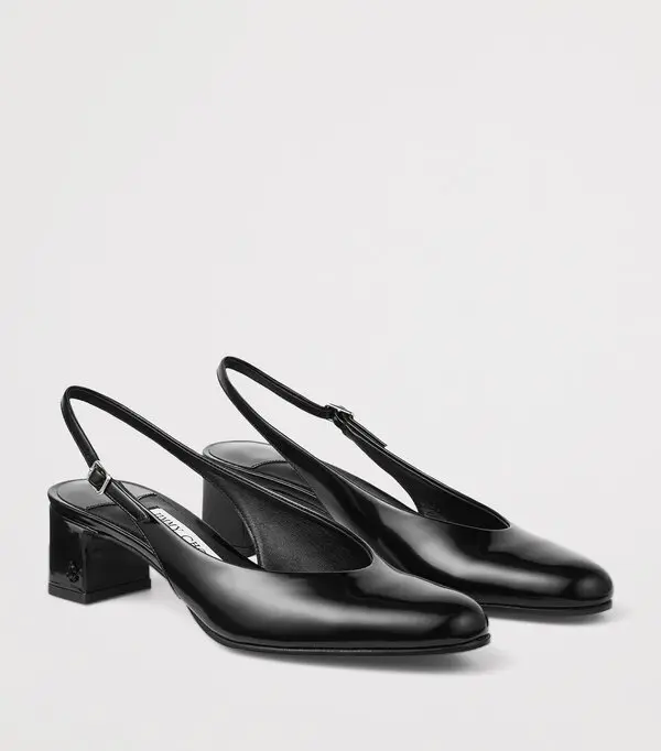 JIMMY CHOO Eyla 45 Leather Slingback Pumps