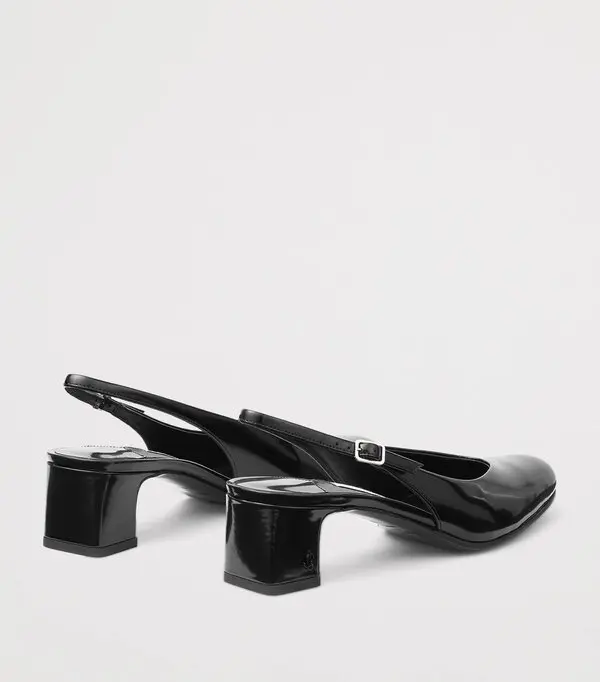 JIMMY CHOO Eyla 45 Leather Slingback Pumps