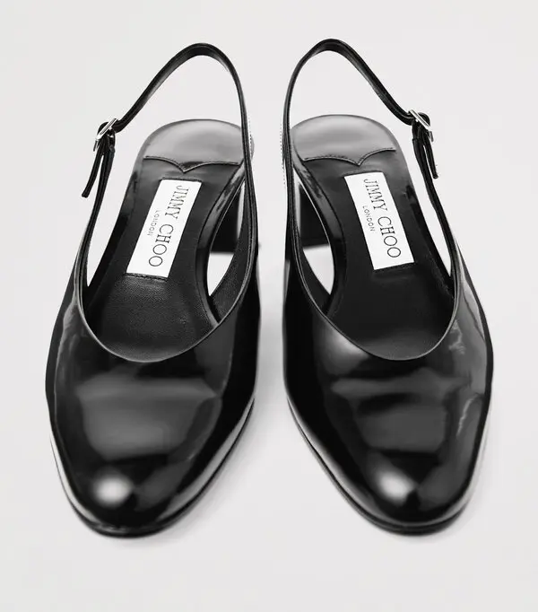 JIMMY CHOO Eyla 45 Leather Slingback Pumps