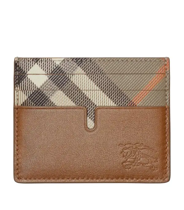 Burberry Leather Tall Pop Check Card-holder - Brown