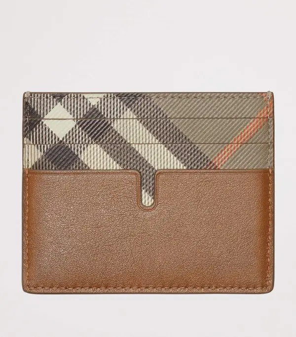 Burberry Leather Tall Pop Check Card-holder