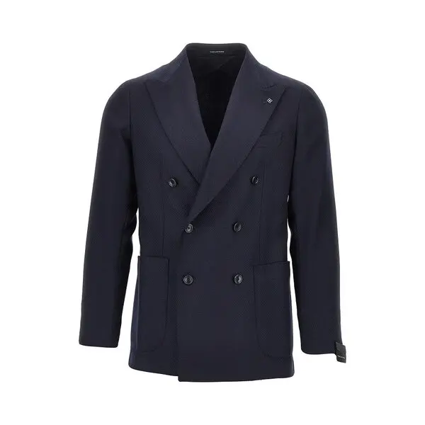 Tagliatore Virgin Wool Double-breasted Jacket - Blue