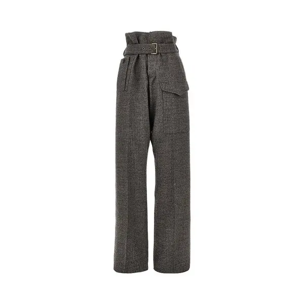 Etro Check Wool Pants With Belt