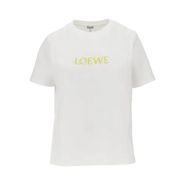 Loewe Embroidered Cotton-blend T-shirt - White