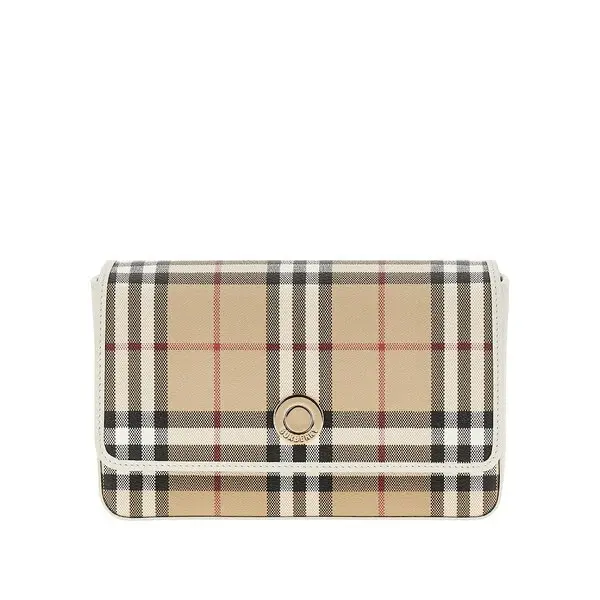 Burberry Check Coated Canvas 'hampshire' Bag - Beige