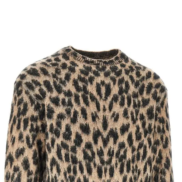 LANEUS Knitted Sweater With Spotted Motif - Brown