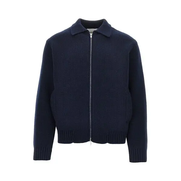 LANEUS Wool Knitted Zip-up Cardigan