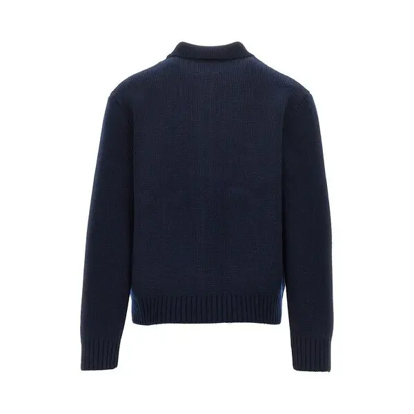 LANEUS Wool Knitted Zip-up Cardigan