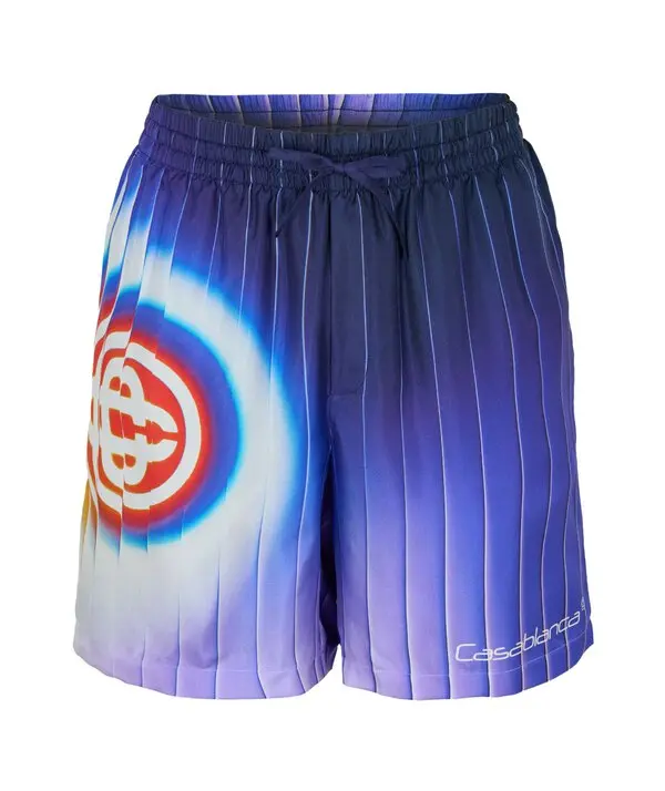 Casablanca Drawstring Athletic Shorts With Logo And Printed Pattern
