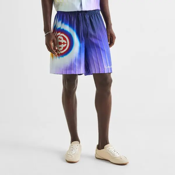 Casablanca Drawstring Athletic Shorts With Logo And Printed Pattern